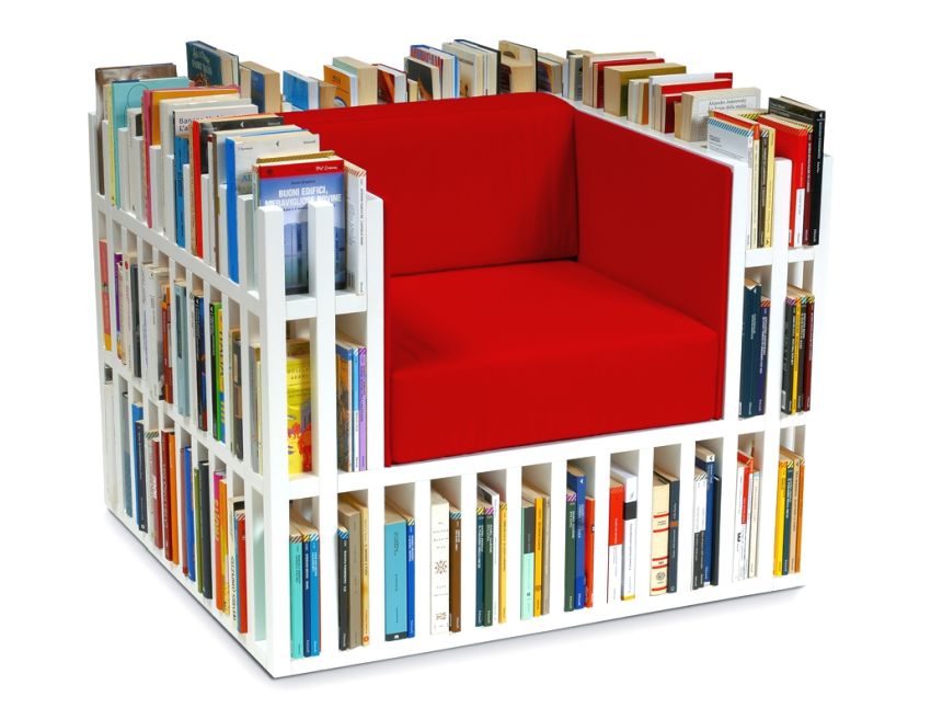 10 Bookshelf Chair Design Ideas for Bookworms (In Pictures)