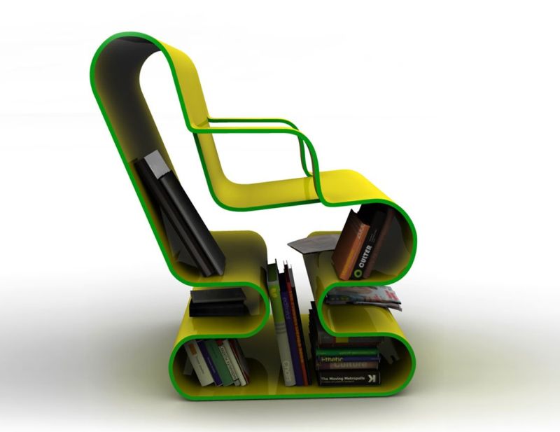 10 Bookshelf Chair Design Ideas for Bookworms (In Pictures)