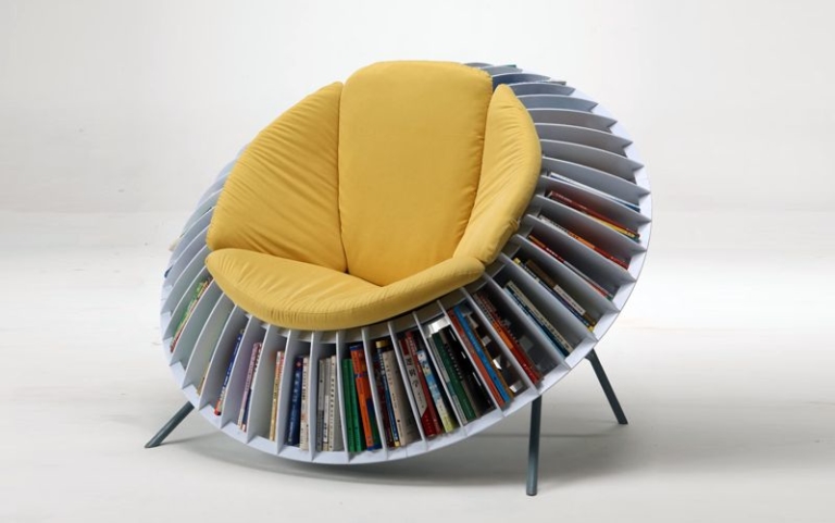 10 Bookshelf Chair Design Ideas for Bookworms (In Pictures)