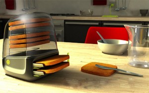 Toastit Toaster Toasts Bread Right on the Breakfast Table