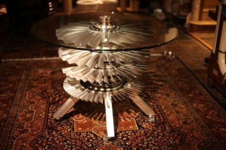 Stunning coffee/dining table made from RAF F-4 Phantom jet engine ...