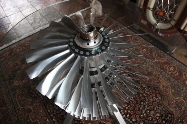 Stunning coffee/dining table made from RAF F-4 Phantom jet engine ...