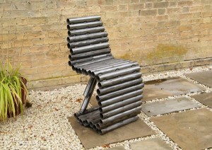 Recycled Tube Chair created entirely from steel tubes - Homecrux