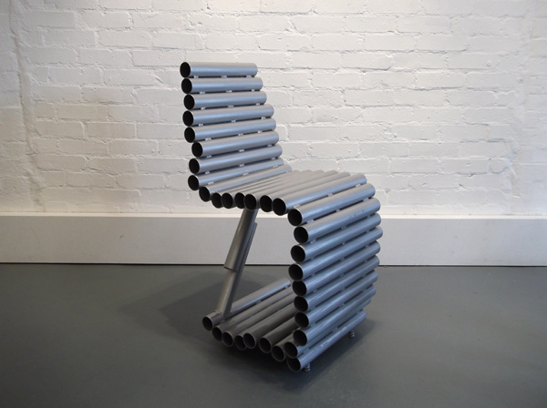 Recycled Tube Chair created entirely from steel tubes - Homecrux