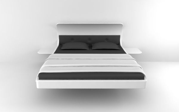 ALUNA: A Floating Bed with Unique Visual Flair