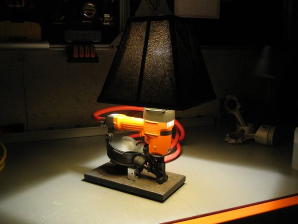 Designer Contrives Air Tool Lamps Using Real Power Tools as Support ...