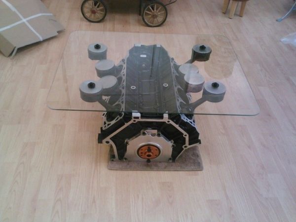 Designer makes a coffee table by using a real 4.6L Mustang engine ...