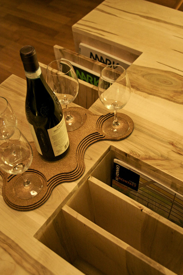 One-Two Table with built-in book storage - Homecrux