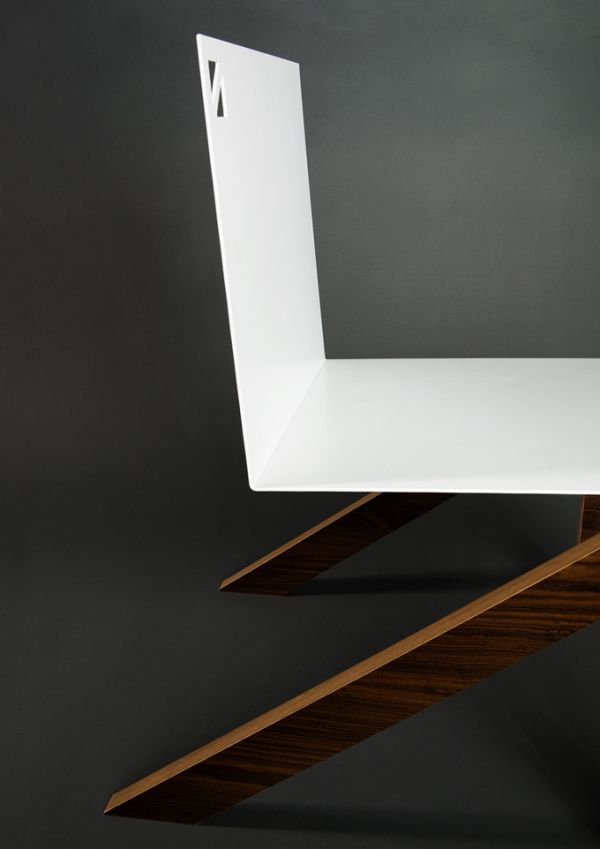 Triagonal chair is defined by linear geometry and contrasting materials ...