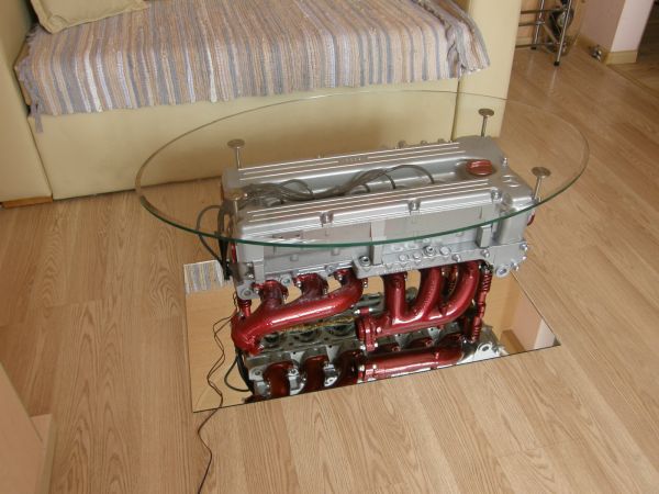 Mercedes-Benz Engine Coffee Table with Built-In LED Lighting