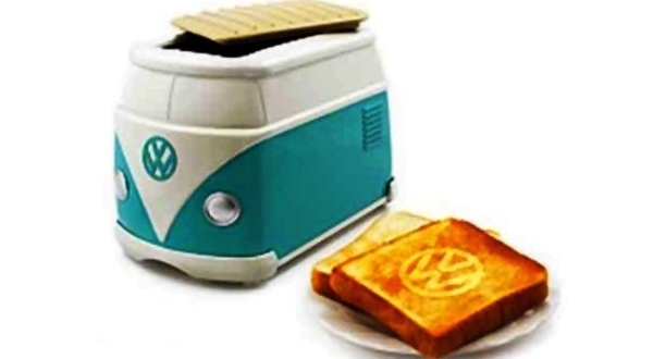 Volkswagen Minibus Toaster Imprints VW Logo on Toast
