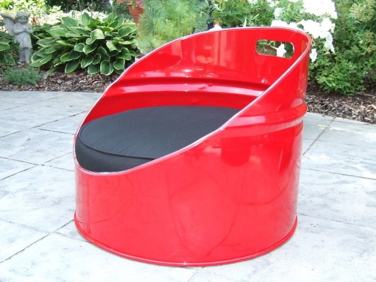 55-Gallon Steel Drums Repurposed into Impressive Furniture Collection