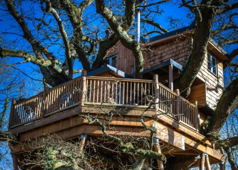 Treetops Treehouse is Built on Branches of a 250-Year-Old Oak Tree