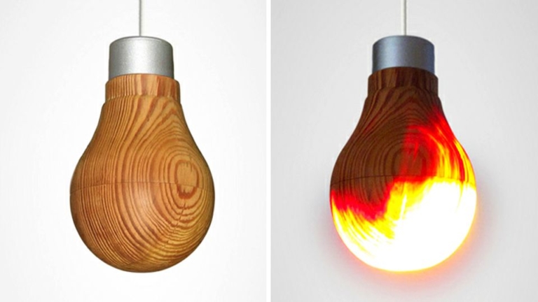 Wooden Lightbulb by Ryosuke Fukusada for Ledon