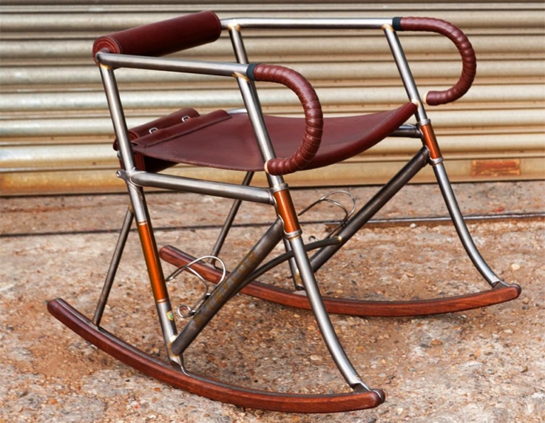 Bicycle-Themed Rocking Randonneur Chair by Two Makers