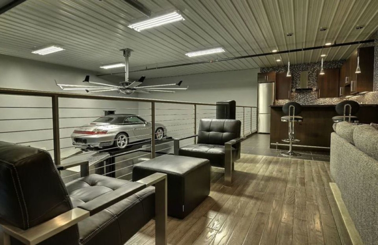 Sleeping right next to your supercar: Inspiring homes with living room ...