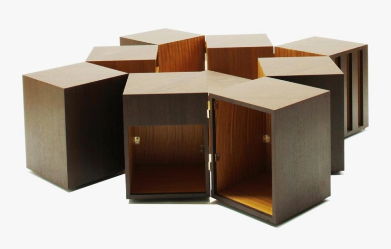 Double Sens: Modular coffee table with moveable storage blocks - Homecrux