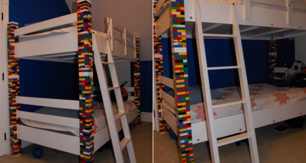 Elegant Bunk Bed Custom-Made with Recycled Lego Bricks