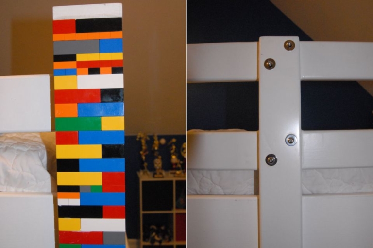 Elegant Bunk Bed Custom-Made with Recycled Lego Bricks