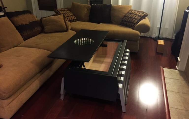 DIY EPROM coffee table is installed with UV erasable memory chip - Homecrux