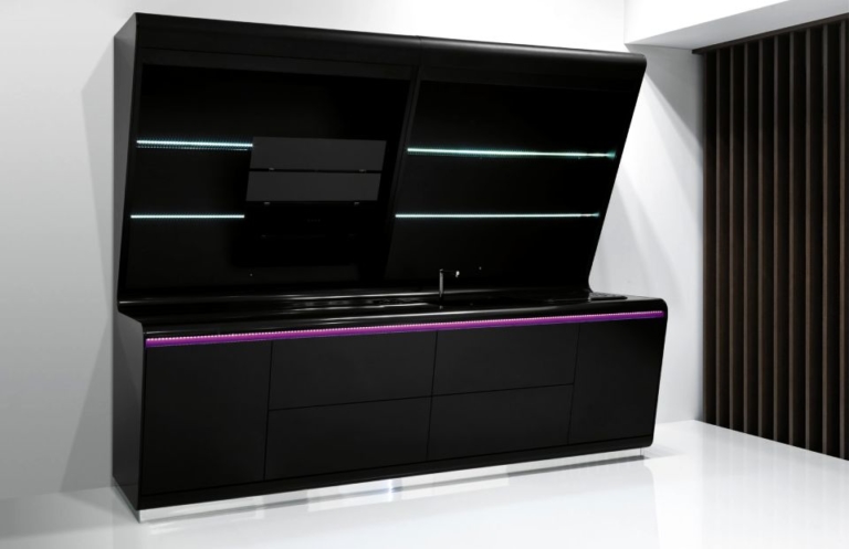 Karim Rashid’s Kook kitchen boasts sinuous silhouettes with jazzy LED ...