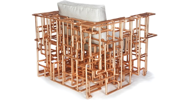 One-of-a-kind Armchair Boasts Intrinsic Maze of Copper Piping