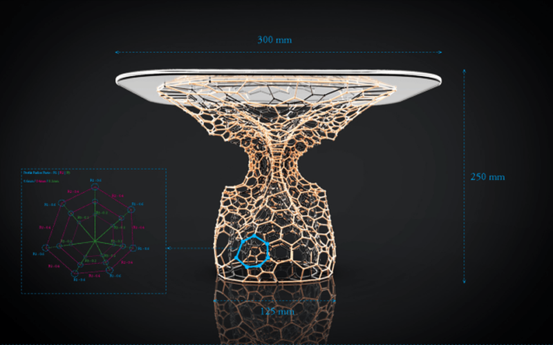 3D printed coffee table highlights intricate cellular structures - Homecrux