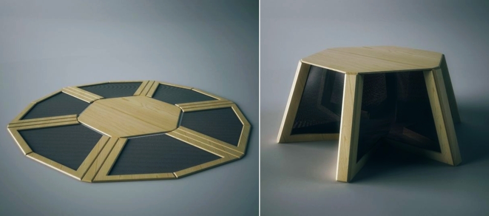 MIT’s Self-Assembling Tranformable Table by Wood-Skin
