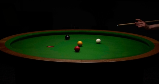 Elliptical pool table or a miniature golf course?