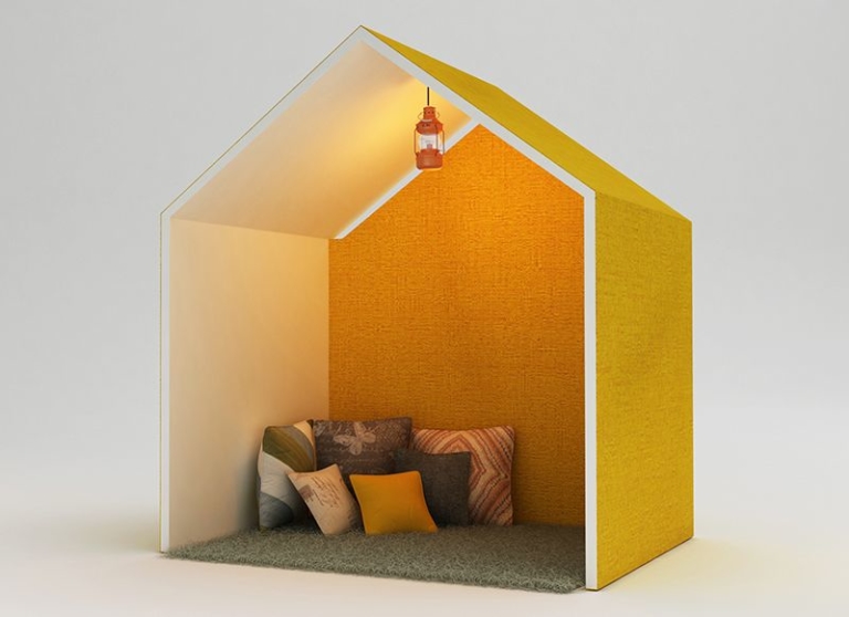 The Hut is inspired by room-in-room concept to improve work environment
