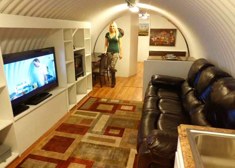 Hidden Front Door on the Ground Leads to a Luxurious Man Cave