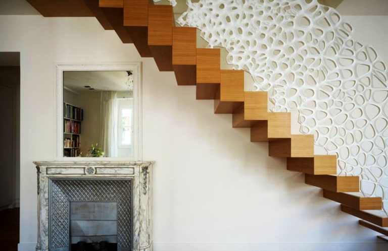 Corian handrail by Marc Fornes