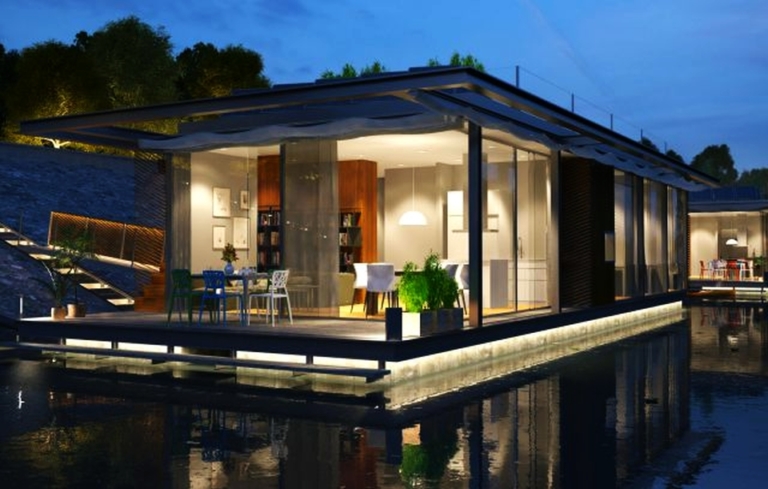 Contemporary floating houses in Budapest sit on Danube River - Homecrux