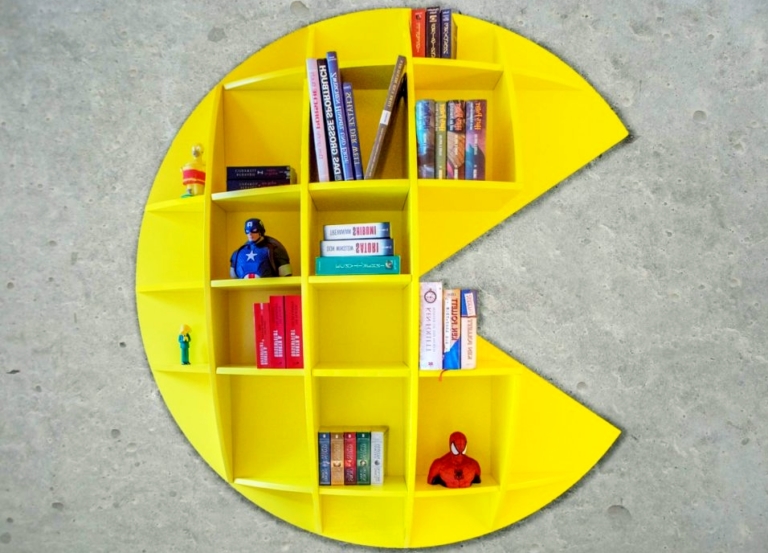 Pac-Man Bookshelf Adds Nostalgic Gaming Flair to Living Room