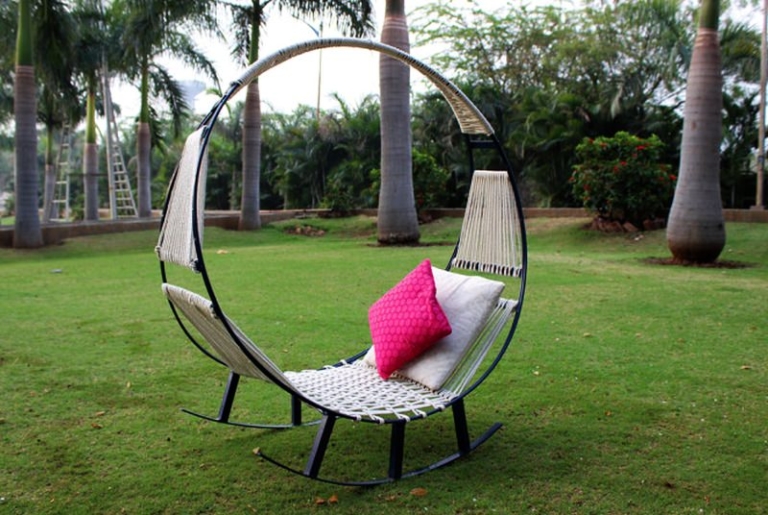 Outdoor Rocking Chair Combines Comfort of a Hammock
