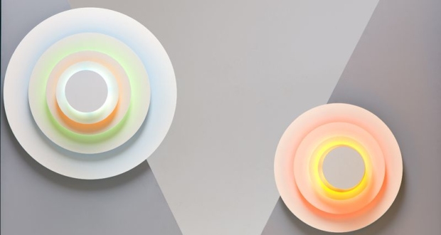 Concentric lamps playfully create chromatic light effects