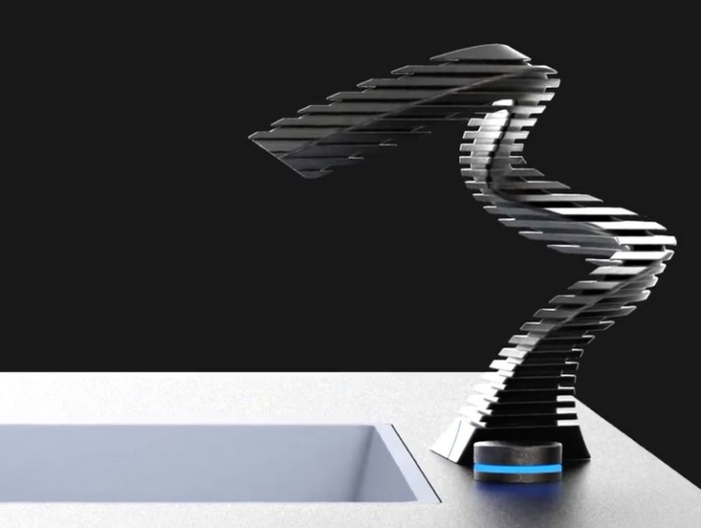 Snake faucet by Giacomini Design draws eyes in any kitchen