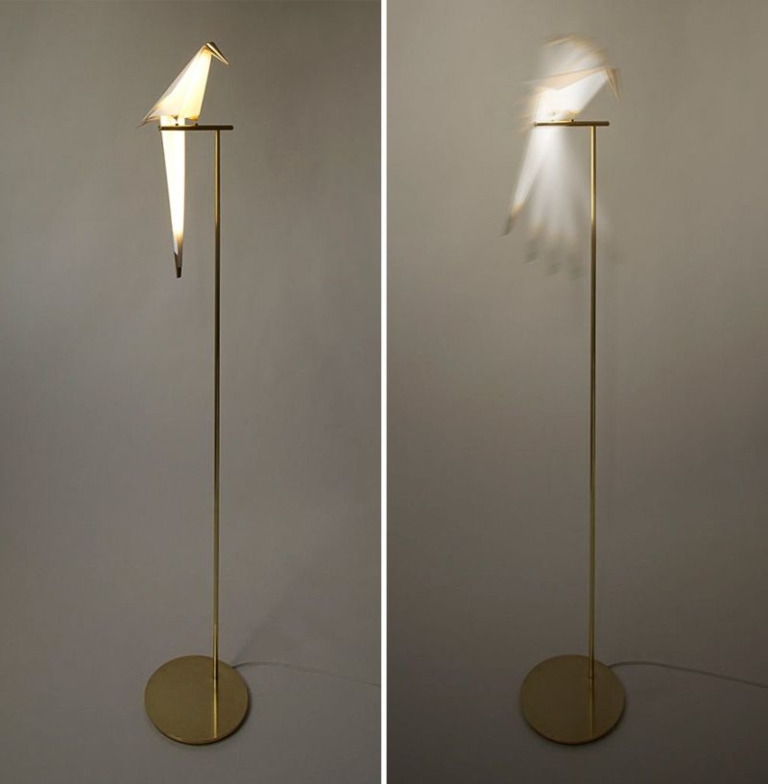 Bird-shaped Origami Paper Lamps by Umut Yamac