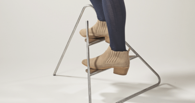 Triangle Step Ladder folds up to become a cute piece of decor