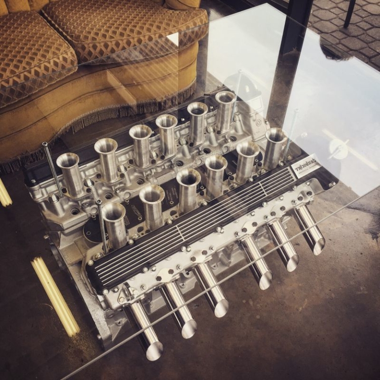 Show-off your passion for sportscars with this engine coffee table