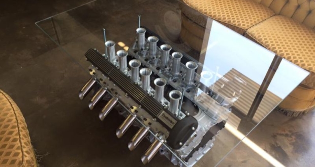 Show-off your passion for sportscars with this engine coffee table