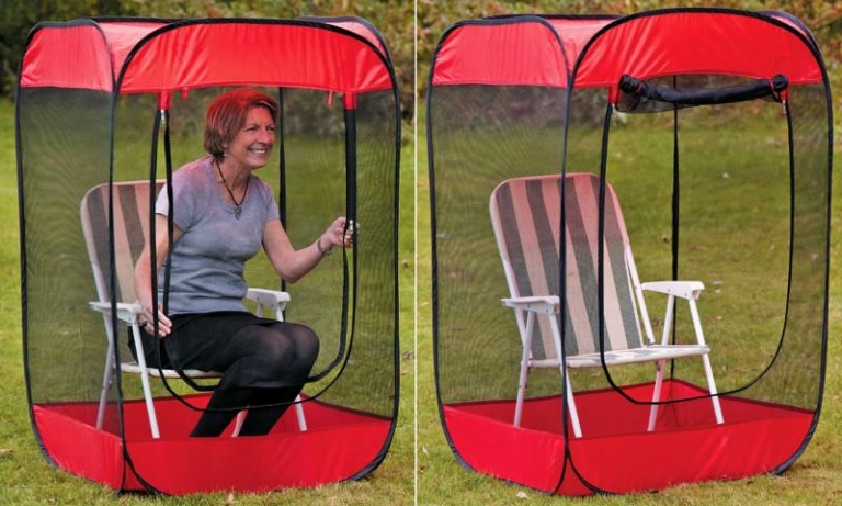 Create a bug free zone anywhere with Insect-a-Hide pop-up shelter
