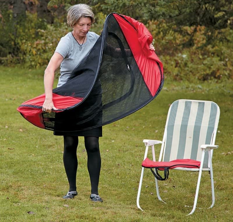 Create a bug free zone anywhere with Insect-a-Hide pop-up shelter