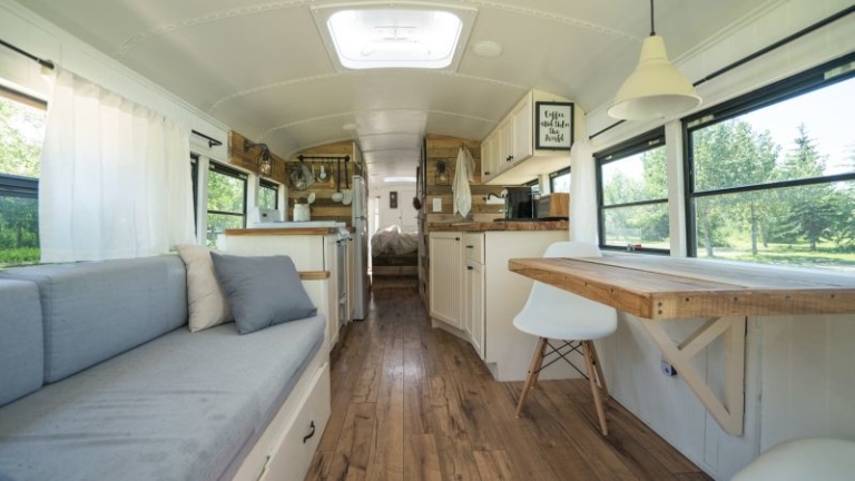 German couple Transforms Old Bus into Mobile Home