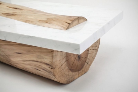 Alabaster sculptural coffee table by Marc Englander