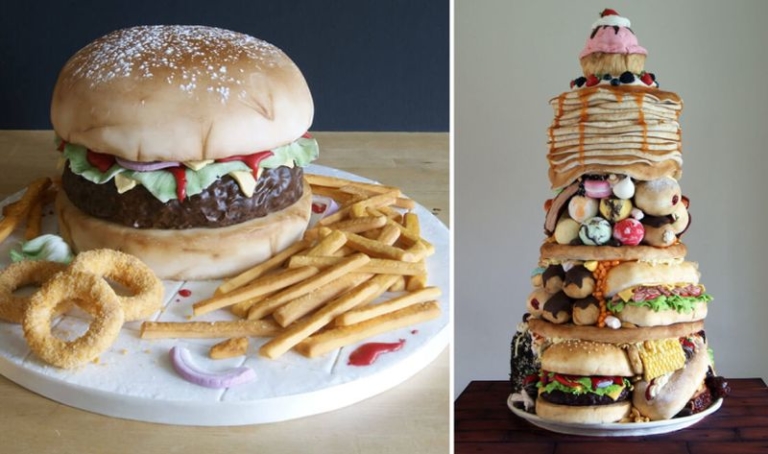 Laura Loukaides bakes artistic cakes that look like junk food