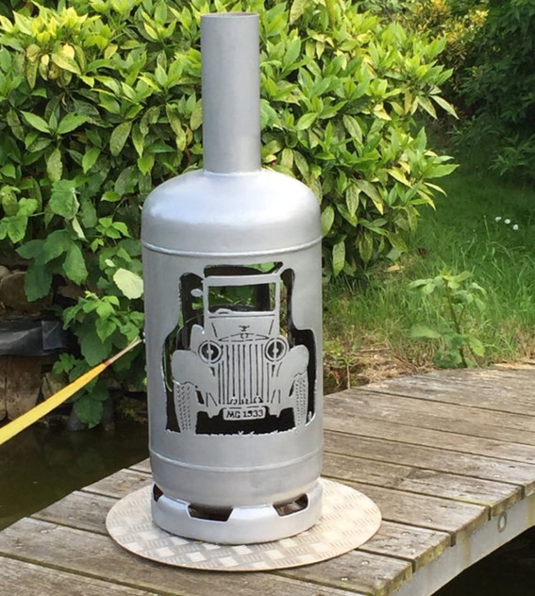 Recycled gas cylinders make great wood stoves for outdoor parties