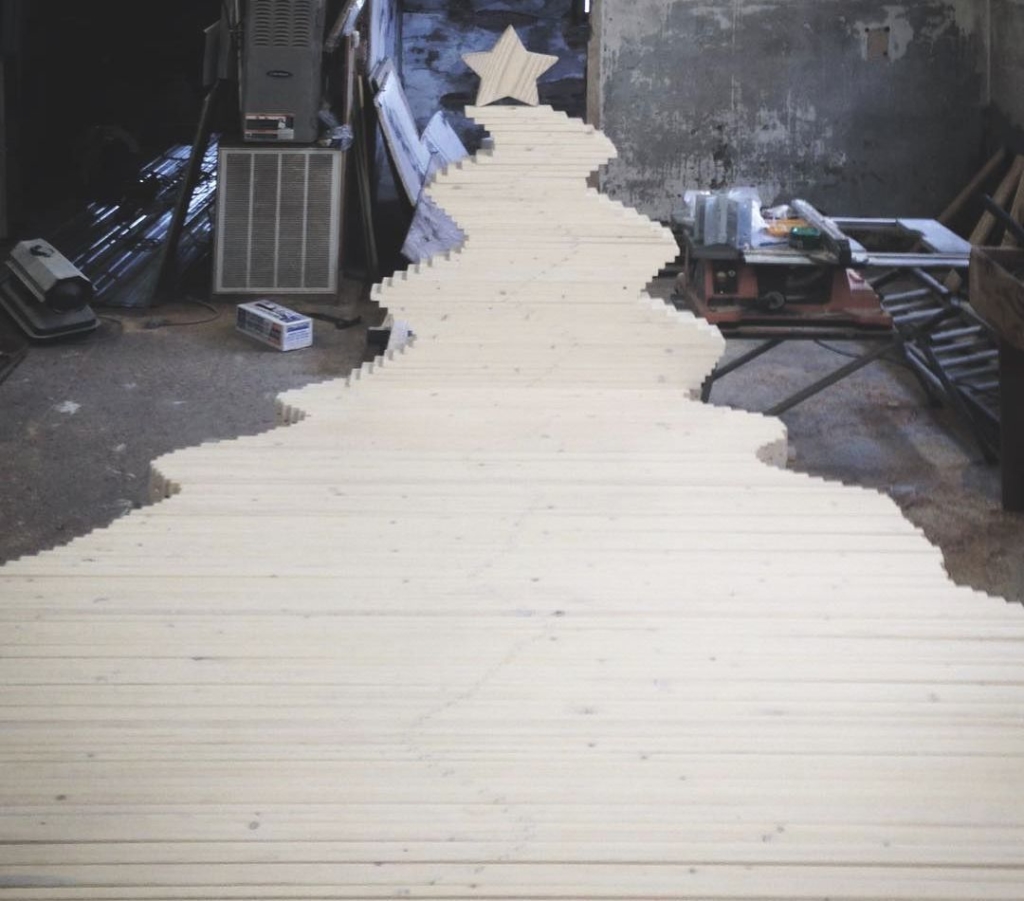 Joey Myers Creates Spiral Christmas Tree for Restore Hope Initiative