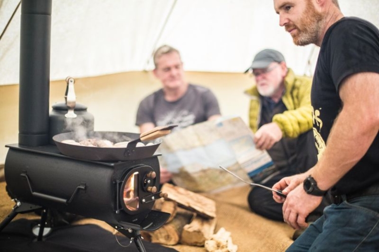 Anevay Frontier Plus wood-burning stove for avid campers