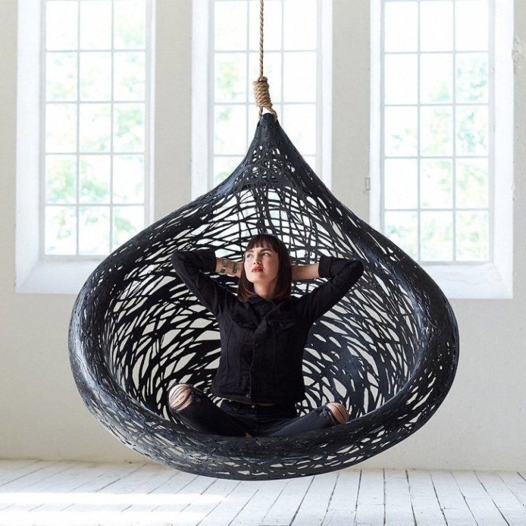Ibis Hanging Chair by Raimonds Cirulis is Made of Volcanic Rock